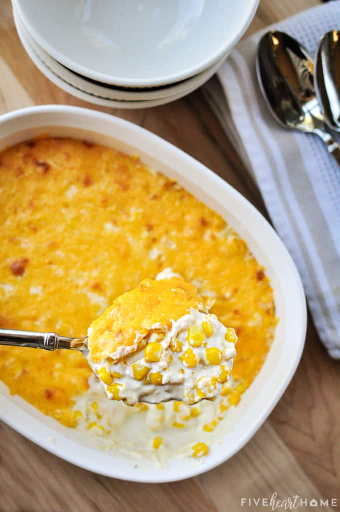 The BEST Cream Cheese Corn Casserole FIVEheartHOME the-best-cream-cheese-corn-casserole-fivehearthome